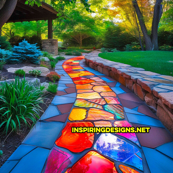 These Colorful Glass and Stone Walkways Will Transform Your Garden into ...