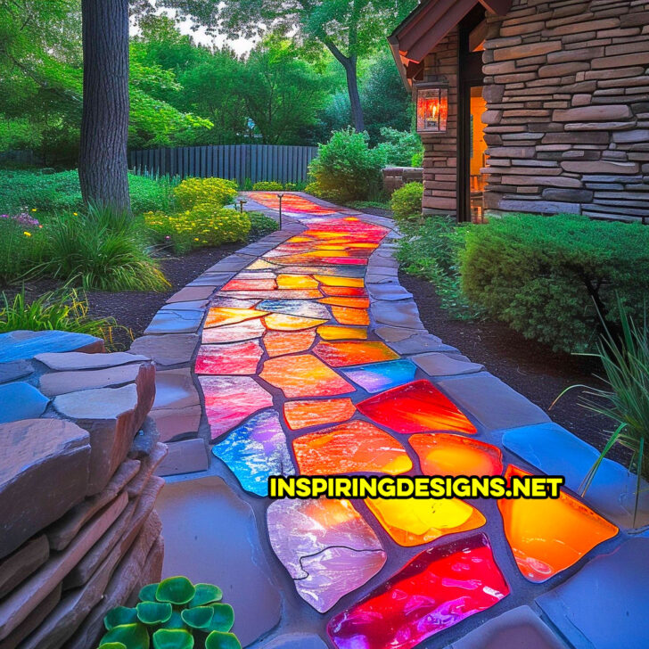 These Colorful Glass and Stone Walkways Will Transform Your Garden into ...