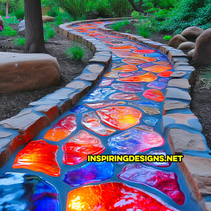 These Colorful Glass and Stone Walkways Will Transform Your Garden into ...
