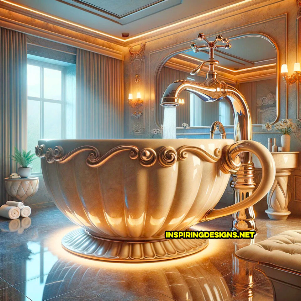 These Giant Teacup Shaped Bathtubs Will Steep Your Bath Time in Luxury