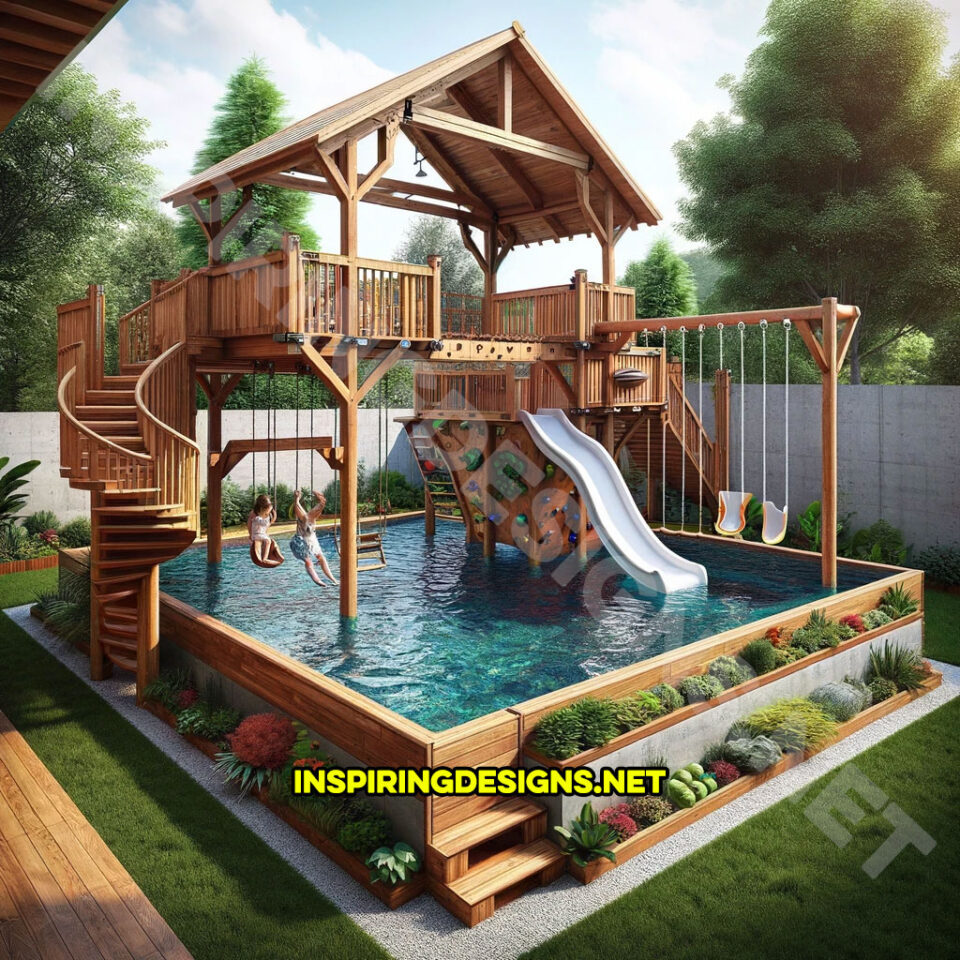 These Backyard Pool Playgrounds Bring the Water Park Right to Your Home