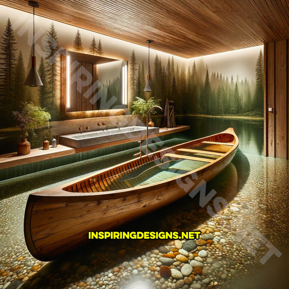 These Canoe Bathtubs Transform Your Bathroom into a Lakeside Retreat