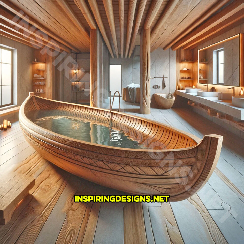 These Canoe Bathtubs Transform Your Bathroom into a Lakeside Retreat