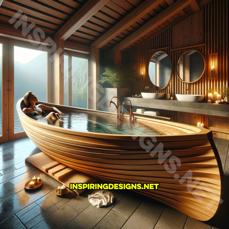These Canoe Bathtubs Transform Your Bathroom into a Lakeside Retreat