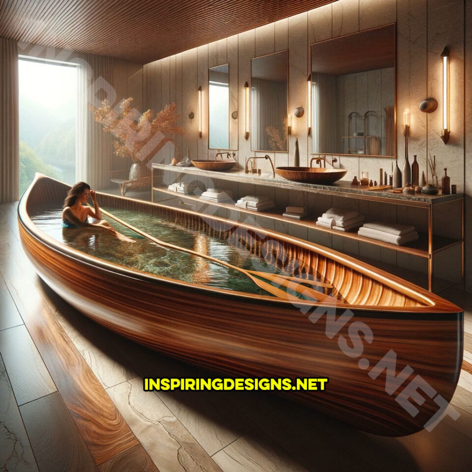 These Canoe Bathtubs Transform Your Bathroom into a Lakeside Retreat