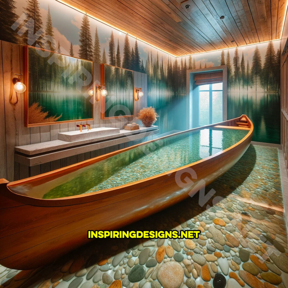 These Canoe Bathtubs Transform Your Bathroom into a Lakeside Retreat
