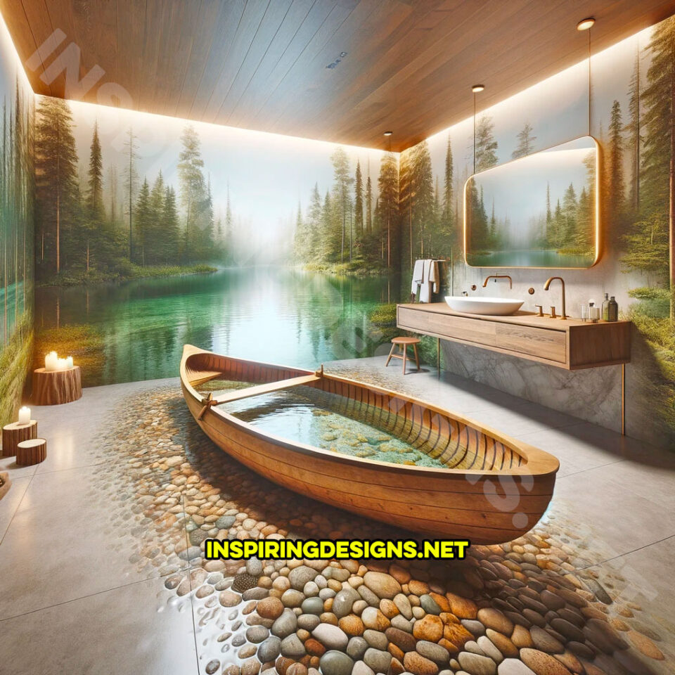 These Canoe Bathtubs Transform Your Bathroom into a Lakeside Retreat
