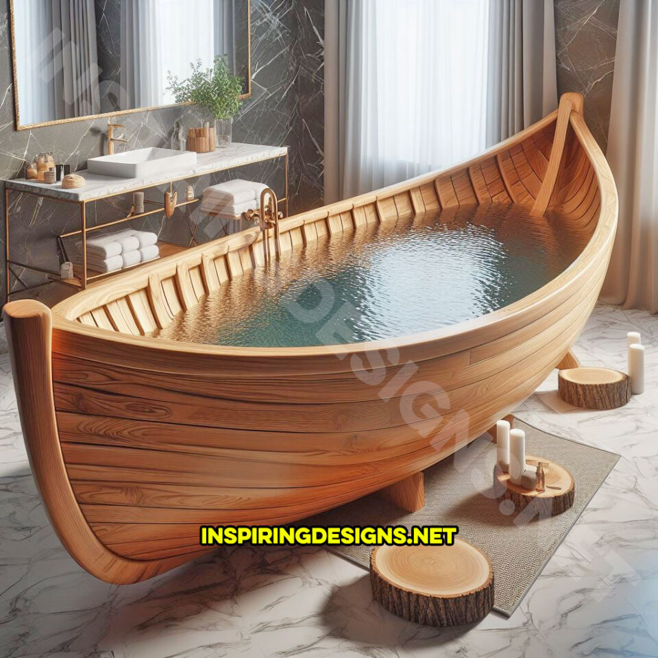 These Canoe Bathtubs Transform Your Bathroom into a Lakeside Retreat