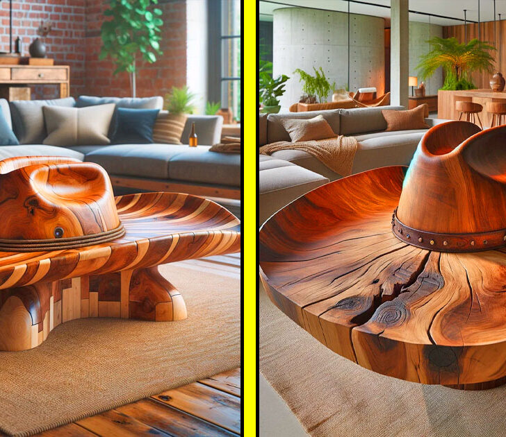 These Wooden Cowboy Hat Coffee Tables Unleash the Wild West in Your ...