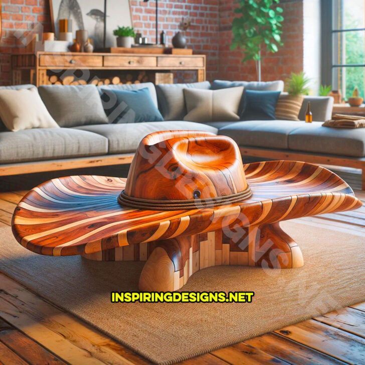 These Wooden Cowboy Hat Coffee Tables Unleash the Wild West in Your Home