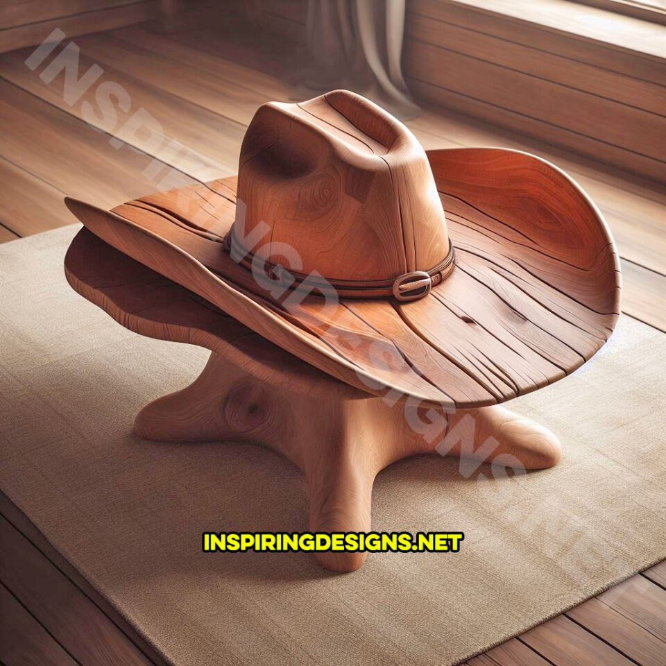 These Wooden Cowboy Hat Coffee Tables Unleash the Wild West in Your Home