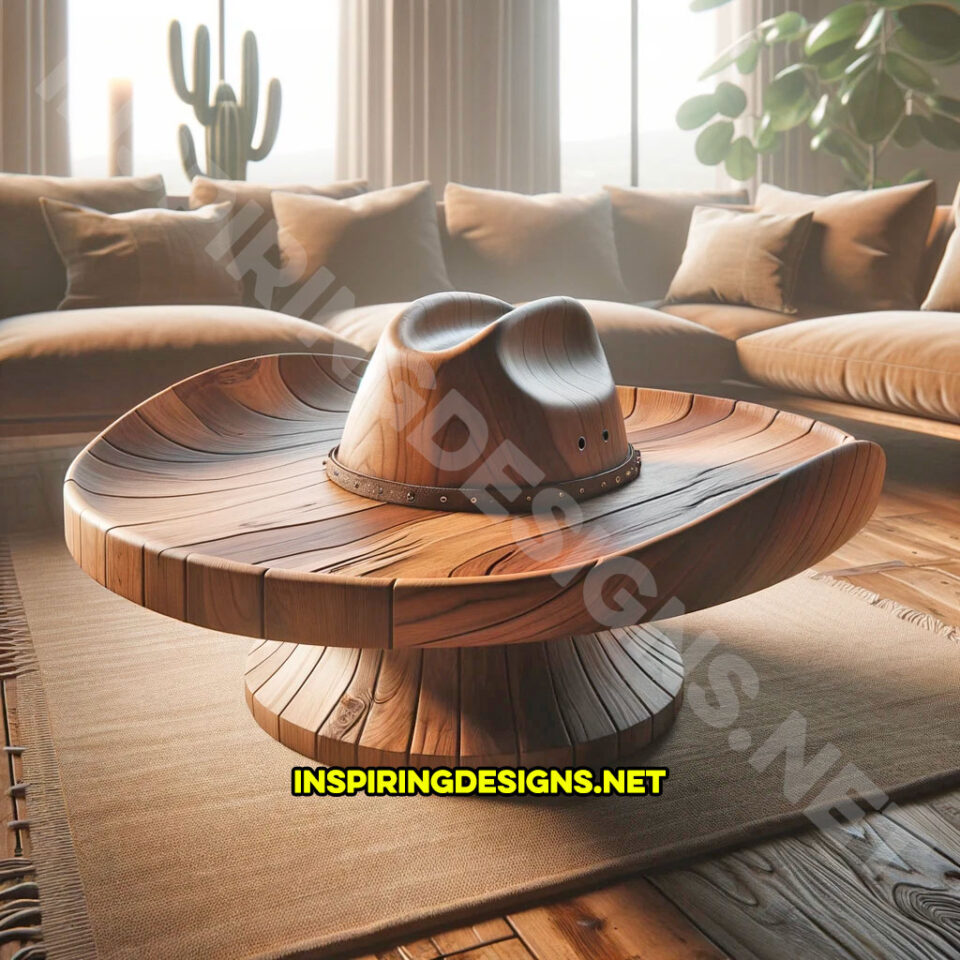 These Wooden Cowboy Hat Coffee Tables Unleash the Wild West in Your Home