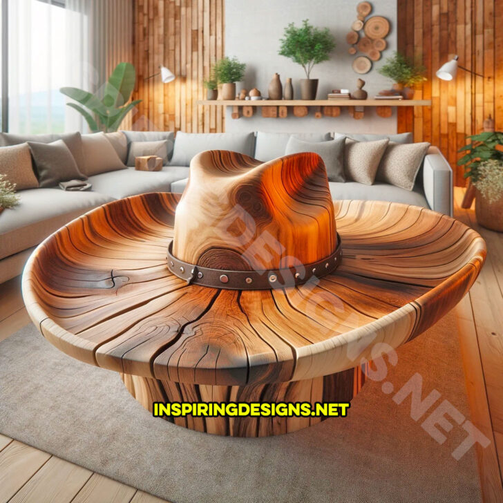 These Wooden Cowboy Hat Coffee Tables Unleash the Wild West in Your Home
