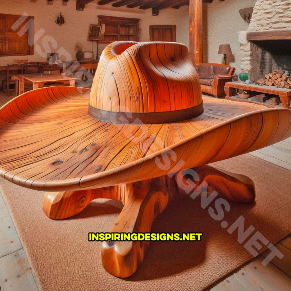 These Wooden Cowboy Hat Coffee Tables Unleash the Wild West in Your Home