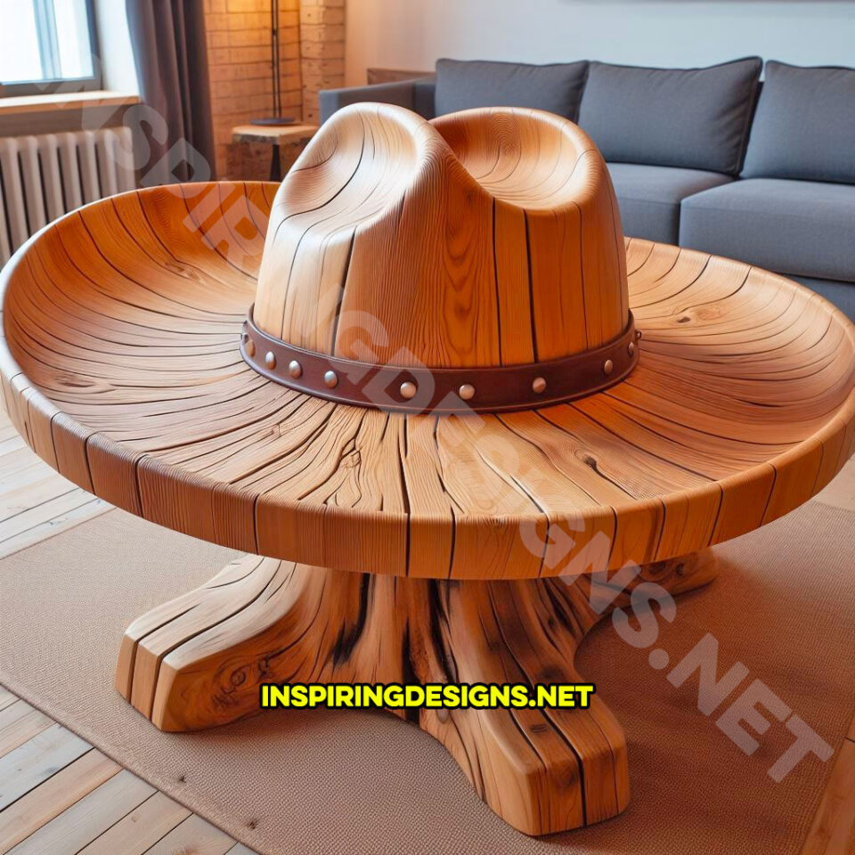 These Wooden Cowboy Hat Coffee Tables Unleash the Wild West in Your Home