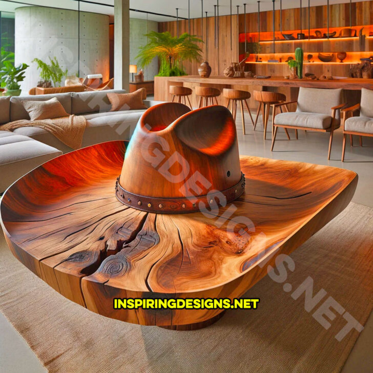 These Wooden Cowboy Hat Coffee Tables Unleash the Wild West in Your Home