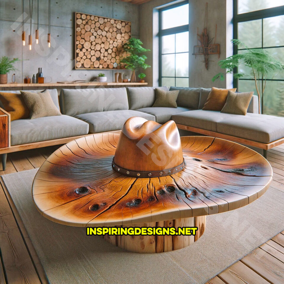 These Wooden Cowboy Hat Coffee Tables Unleash the Wild West in Your Home