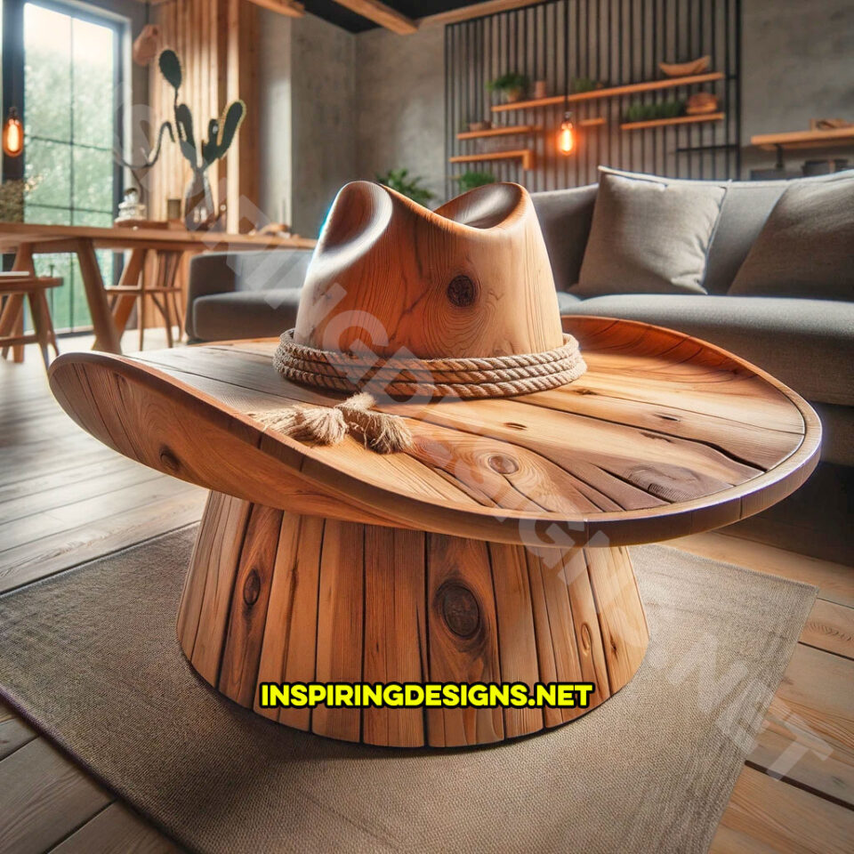 These Wooden Cowboy Hat Coffee Tables Unleash the Wild West in Your Home