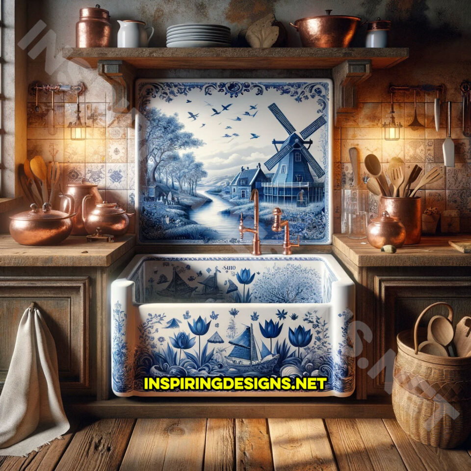These Delftware Sinks Are What Your Farmhouse Kitchen Dreams Are Made Of