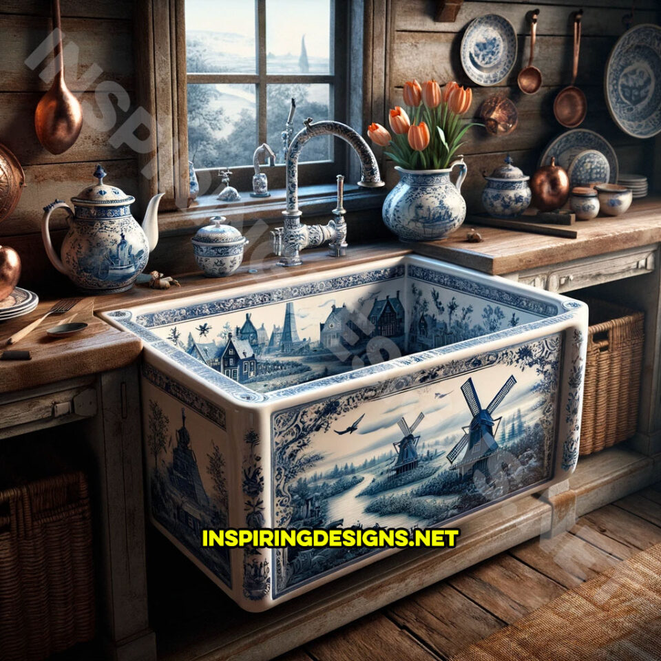 These Delftware Sinks Are What Your Farmhouse Kitchen Dreams Are Made Of