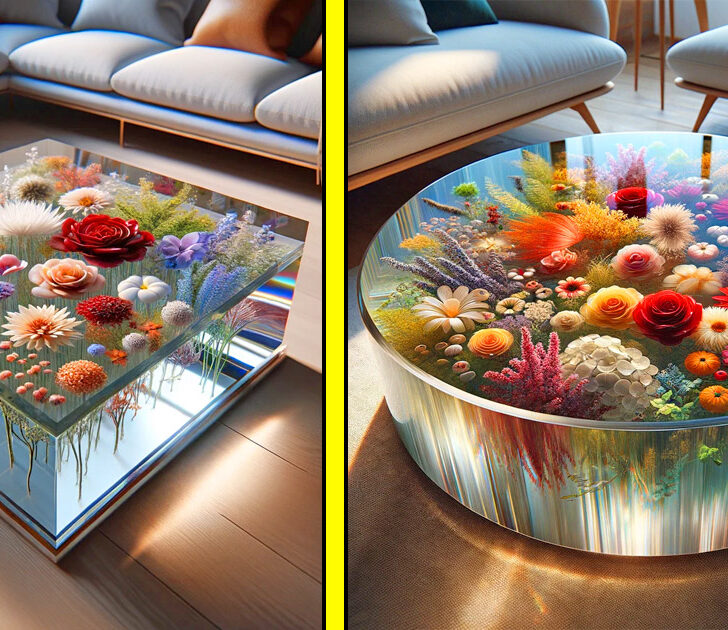 These Epoxy Flower Coffee Tables Will Transform Your Living Room into a ...