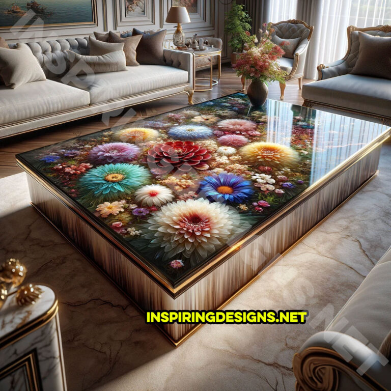 These Epoxy Flower Coffee Tables Will Transform Your Living Room into a ...