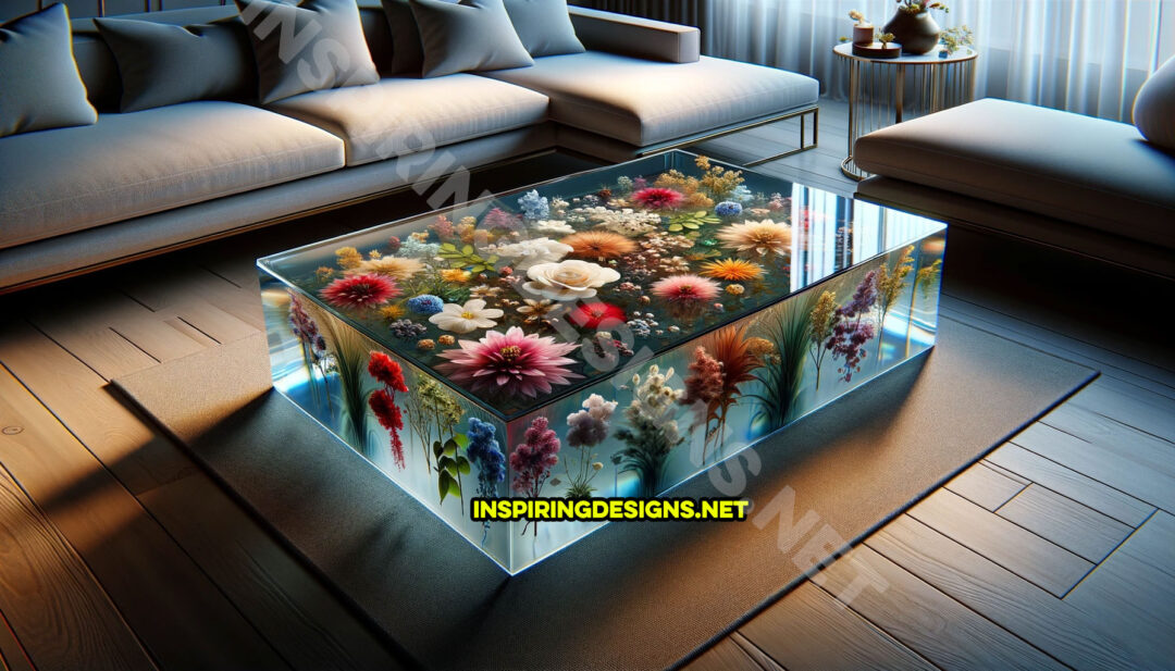 These Epoxy Flower Coffee Tables Will Transform Your Living Room into a ...