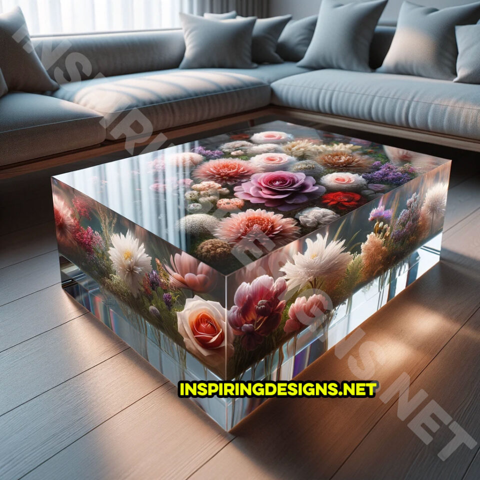 These Epoxy Flower Coffee Tables Will Transform Your Living Room into a ...