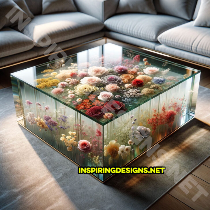 These Epoxy Flower Coffee Tables Will Transform Your Living Room into a ...
