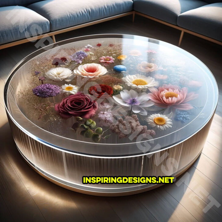 These Epoxy Flower Coffee Tables Will Transform Your Living Room into a ...