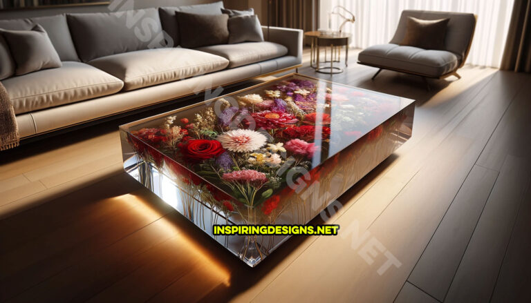 These Epoxy Flower Coffee Tables Will Transform Your Living Room into a ...