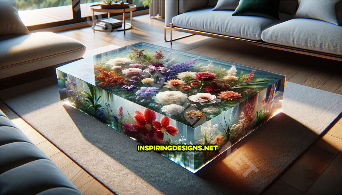These Epoxy Flower Coffee Tables Will Transform Your Living Room into a ...