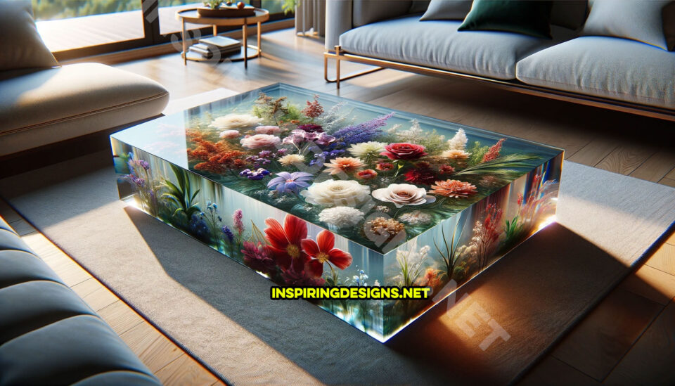 These Epoxy Flower Coffee Tables Will Transform Your Living Room into a ...