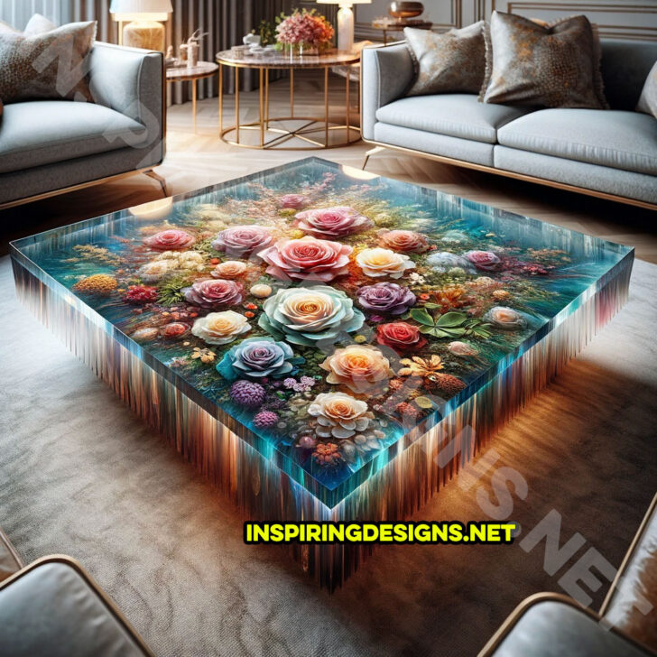 These Epoxy Flower Coffee Tables Will Transform Your Living Room into a ...