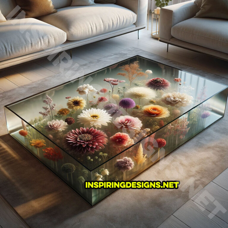 These Epoxy Flower Coffee Tables Will Transform Your Living Room into a ...
