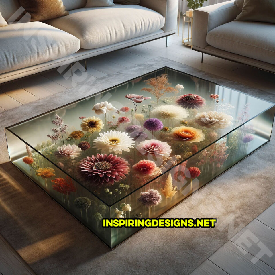 These Epoxy Flower Coffee Tables Will Transform Your Living Room into a ...