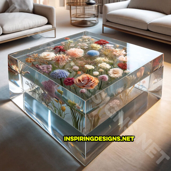 These Epoxy Flower Coffee Tables Will Transform Your Living Room into a ...