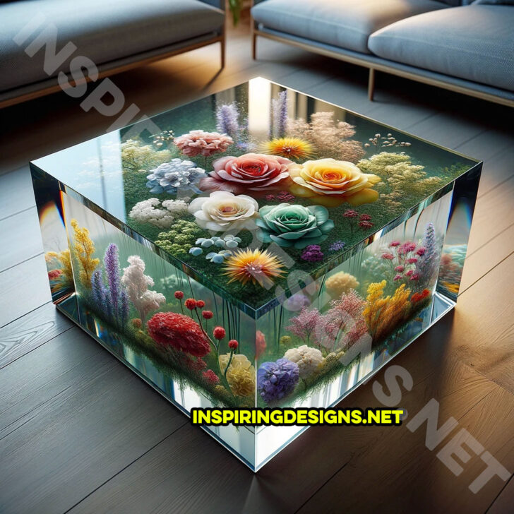 These Epoxy Flower Coffee Tables Will Transform Your Living Room into a Botanical Wonderland