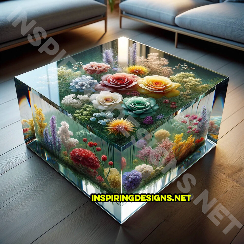 These Epoxy Flower Coffee Tables Will Transform Your Living Room into a ...