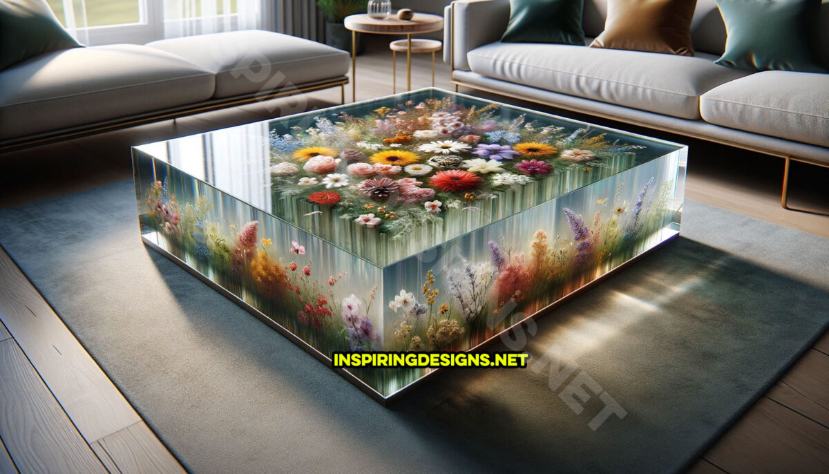 These Epoxy Flower Coffee Tables Will Transform Your Living Room into a ...