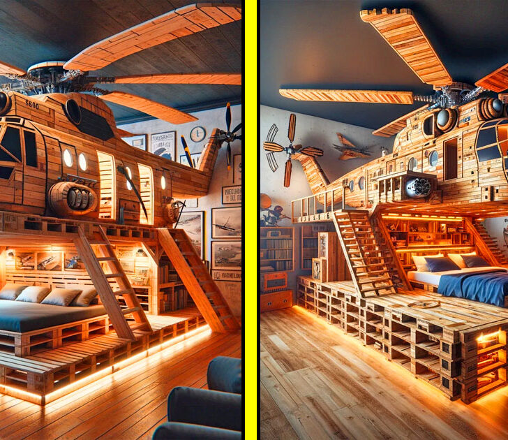 These Helicopter Pallet Beds Offer an Unforgettable Bedtime Adventure ...