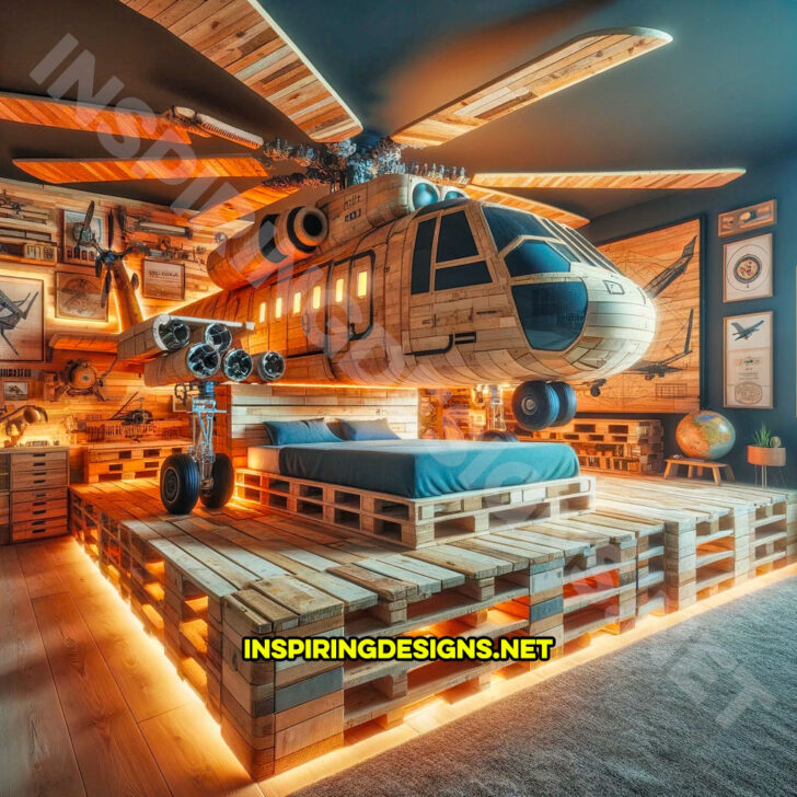 These Helicopter Pallet Beds Offer an Unforgettable Bedtime Adventure ...