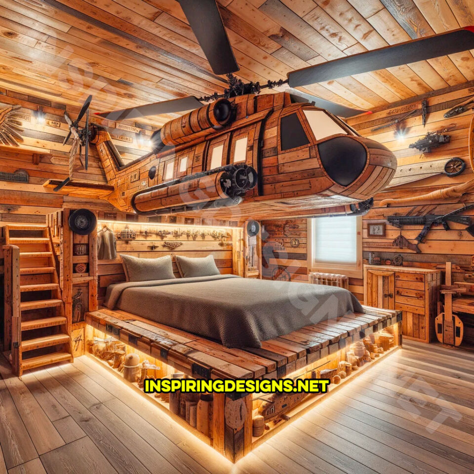 These Helicopter Pallet Beds Offer an Unforgettable Bedtime Adventure ...