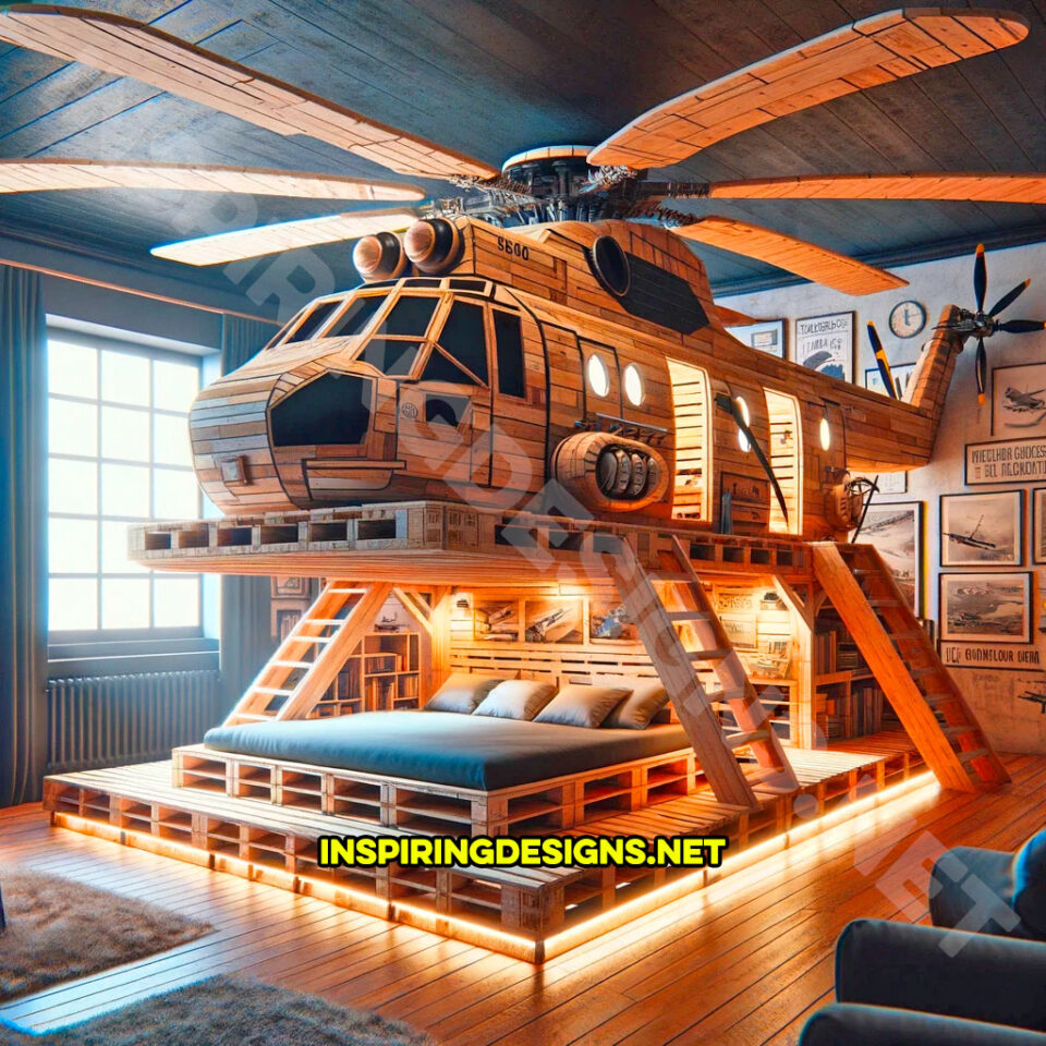These Helicopter Pallet Beds Offer an Unforgettable Bedtime Adventure ...