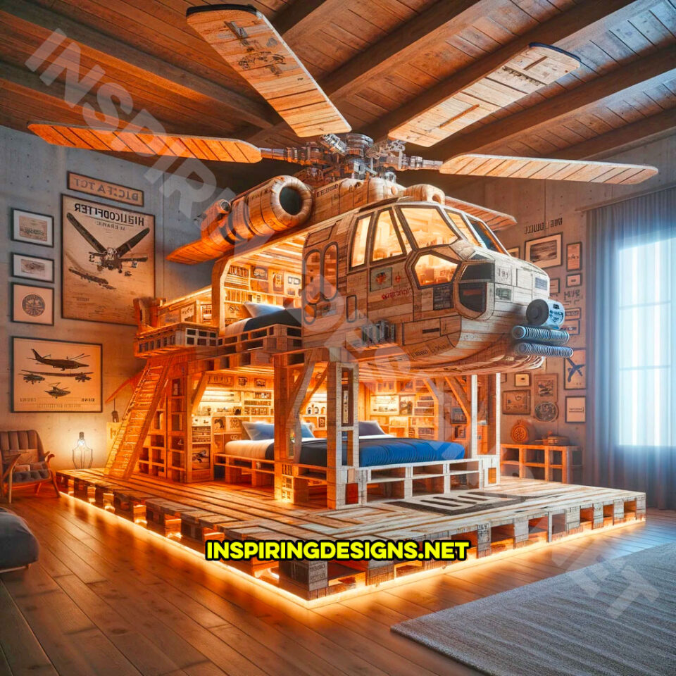 These Helicopter Pallet Beds Offer an Unforgettable Bedtime Adventure ...