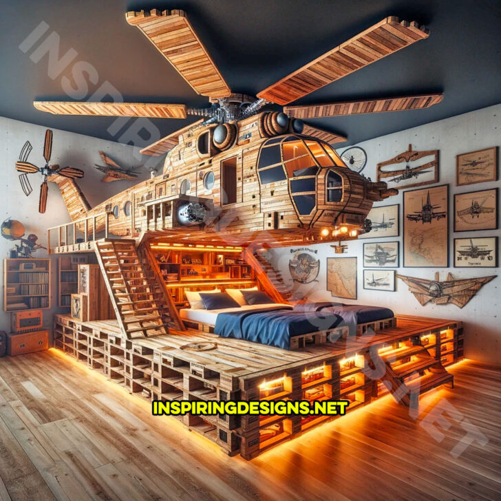 These Helicopter Pallet Beds Offer an Unforgettable Bedtime Adventure ...