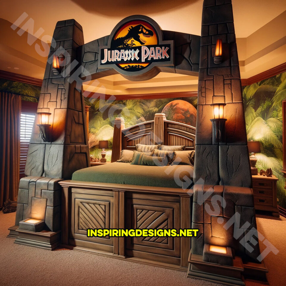 These Jurassic Park Gate Beds Are the Ultimate Bedroom Upgrade for Dino ...