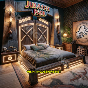 These Jurassic Park Gate Beds Are the Ultimate Bedroom Upgrade for Dino ...