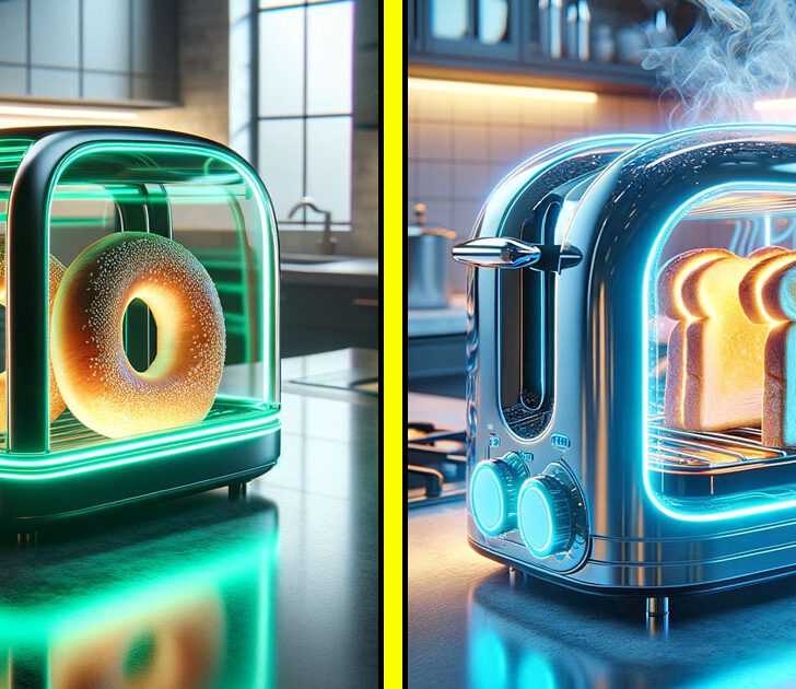These Neon Transparent Toasters Make Every Morning a Spectacular Show – Inspiring Designs