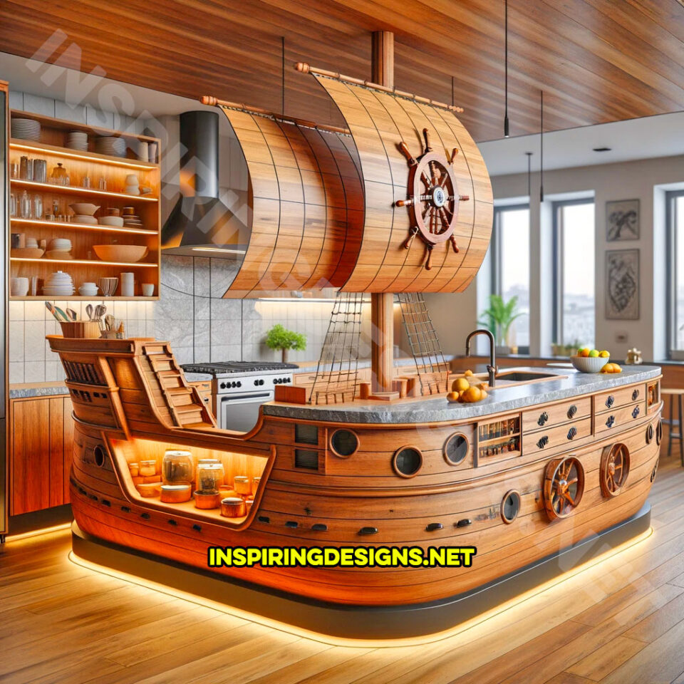 These Pirate Ship Kitchen Islands Bring the High Seas Right to Your Home